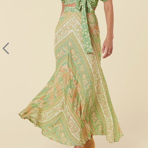 Spell | Skirts | Nwt Spell Madame Peacock Maxi Skirt In Emerald Size ...